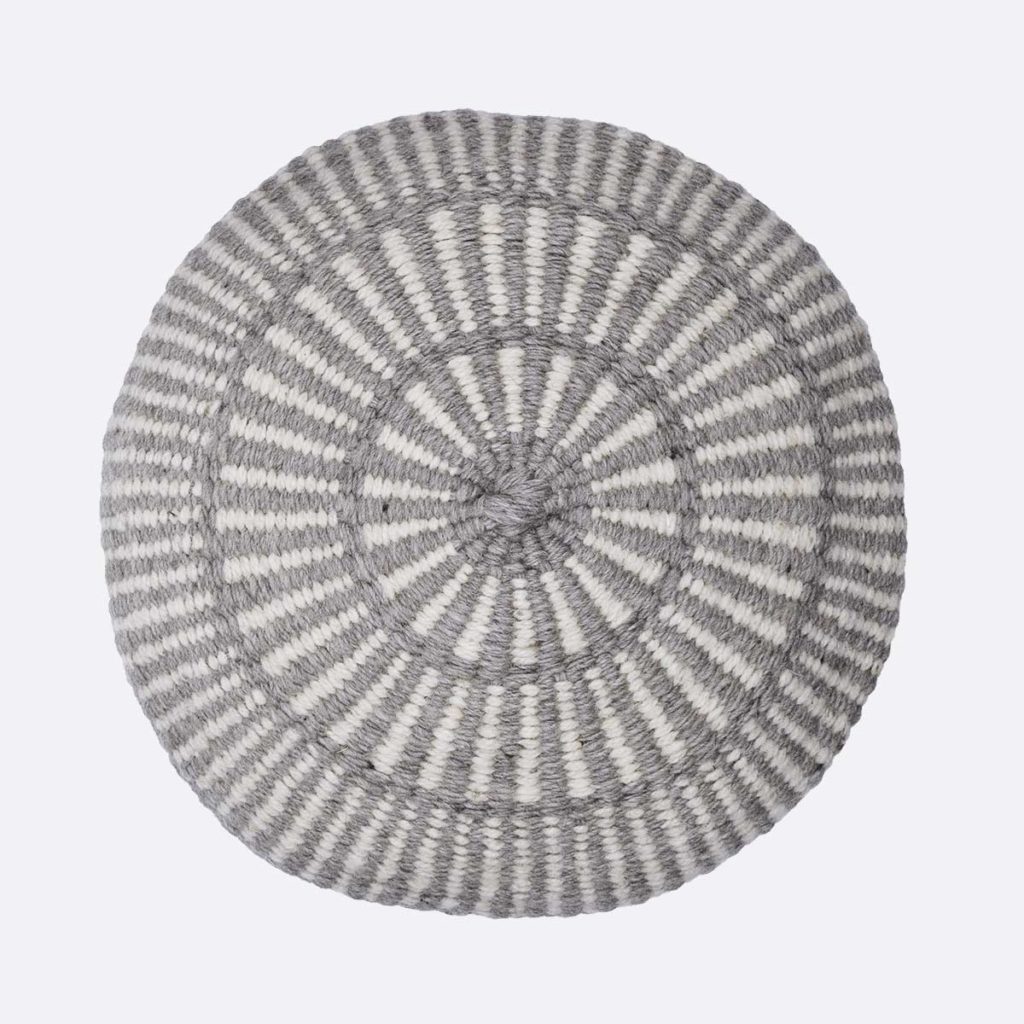 Coussin rond à motifs gris - Coussin ethnique - Finca Home