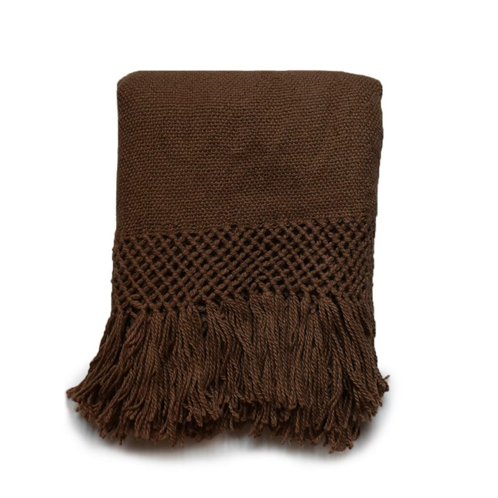 Plaid lama marron Dominica - Plaid en laine - Finca Home